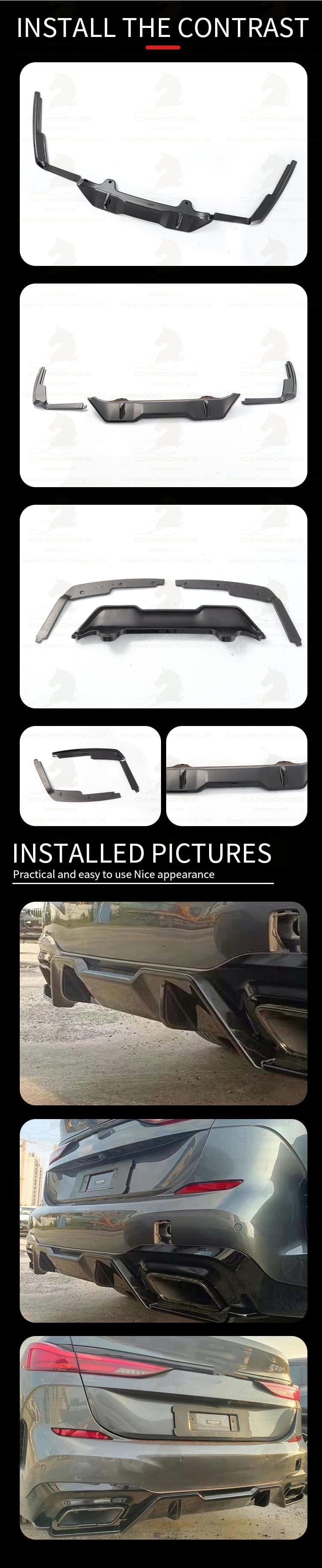 BMW F44 Gloss Black Rear Bumper Diffuser - Guangdong Carbonss Tuning Co ...