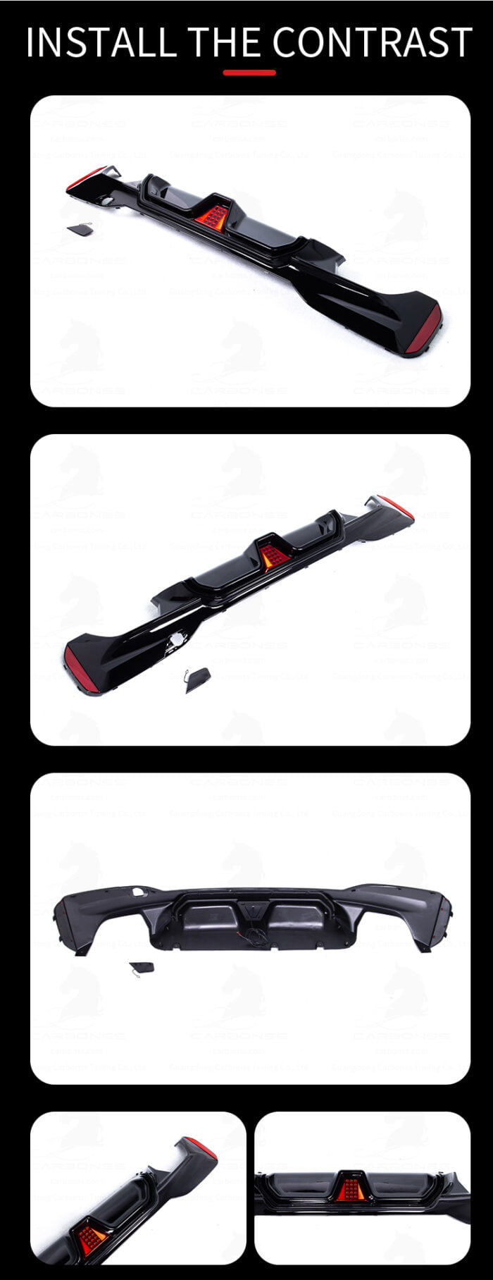 BMW G30 CS Style Gloss Black Rear Bumper Diffuser LED – Guangdong ...