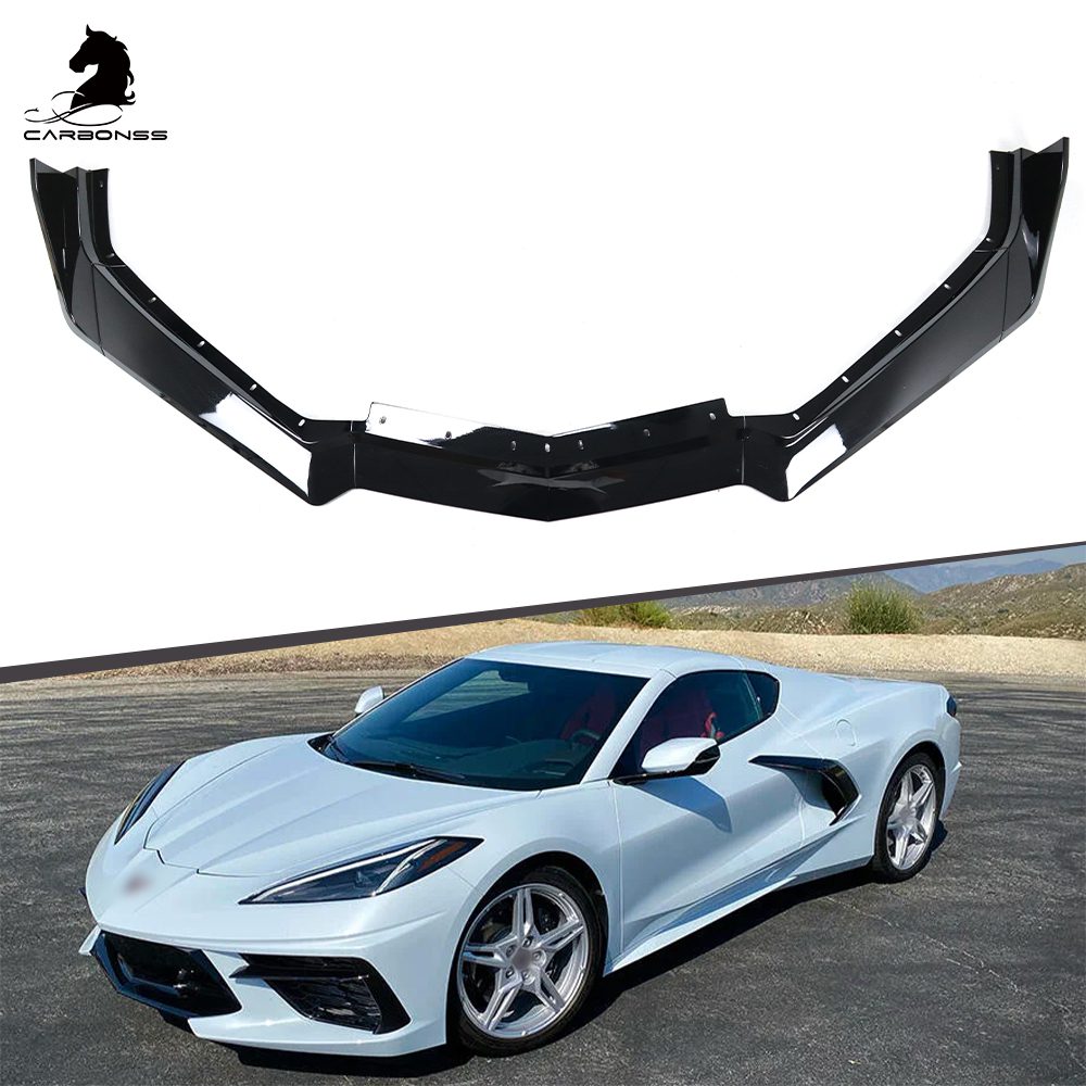 Corvette C8 Gloss Black Front Bumper Lip 5 Pcs – Guangdong Carbonss ...