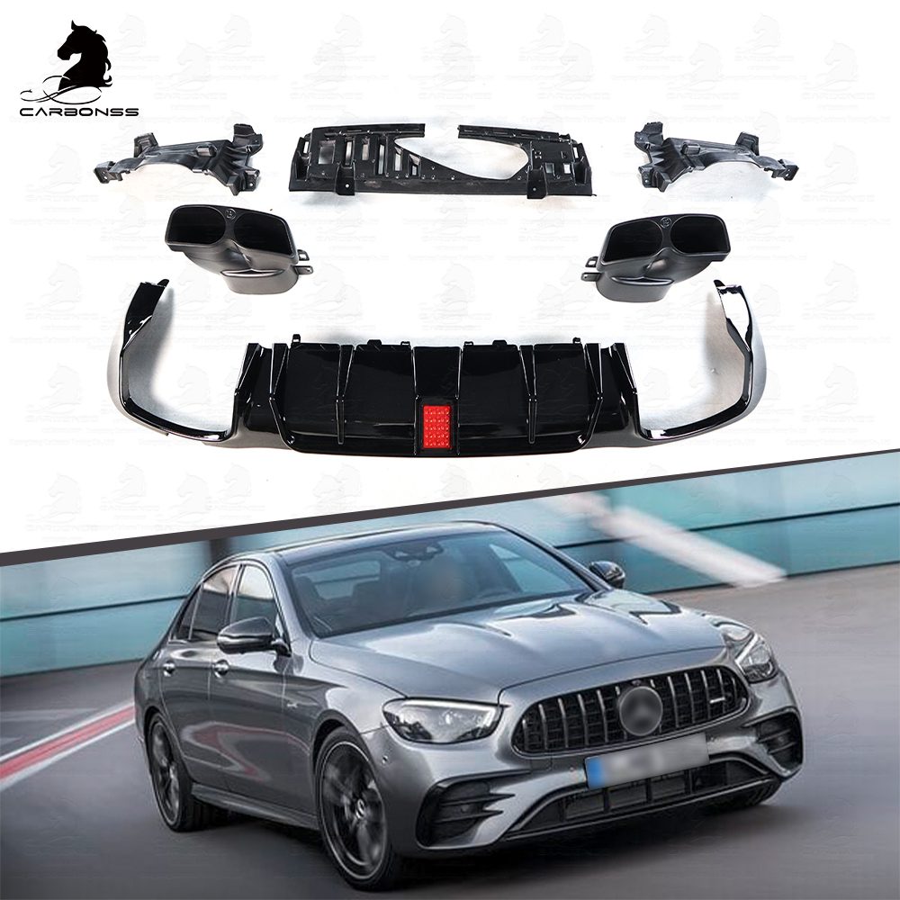 Mercedes Benz W213 BB style Gloss Black Rear Bumper Diffuser ...