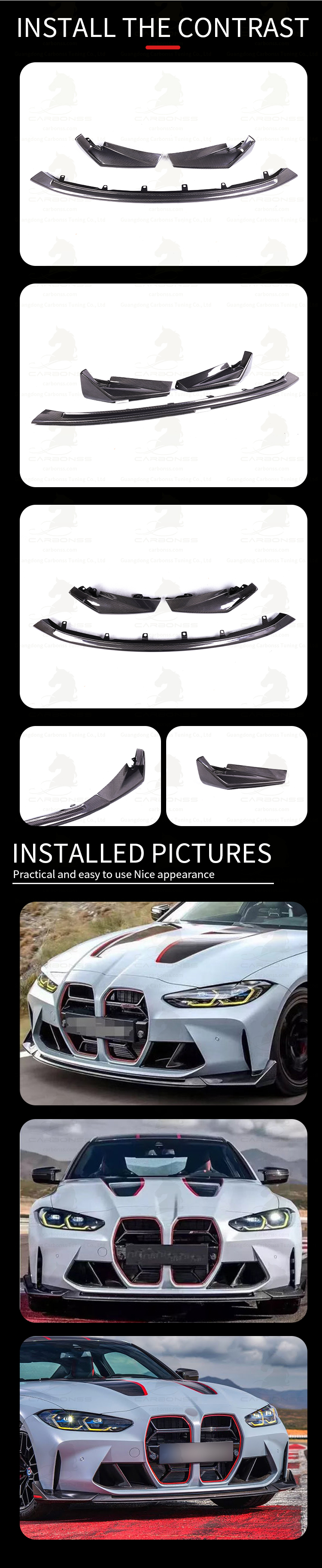 Bmw G80 G82 M3 M4 Mp Type Dry Carbon Front Lip Spoiler 2021 ...