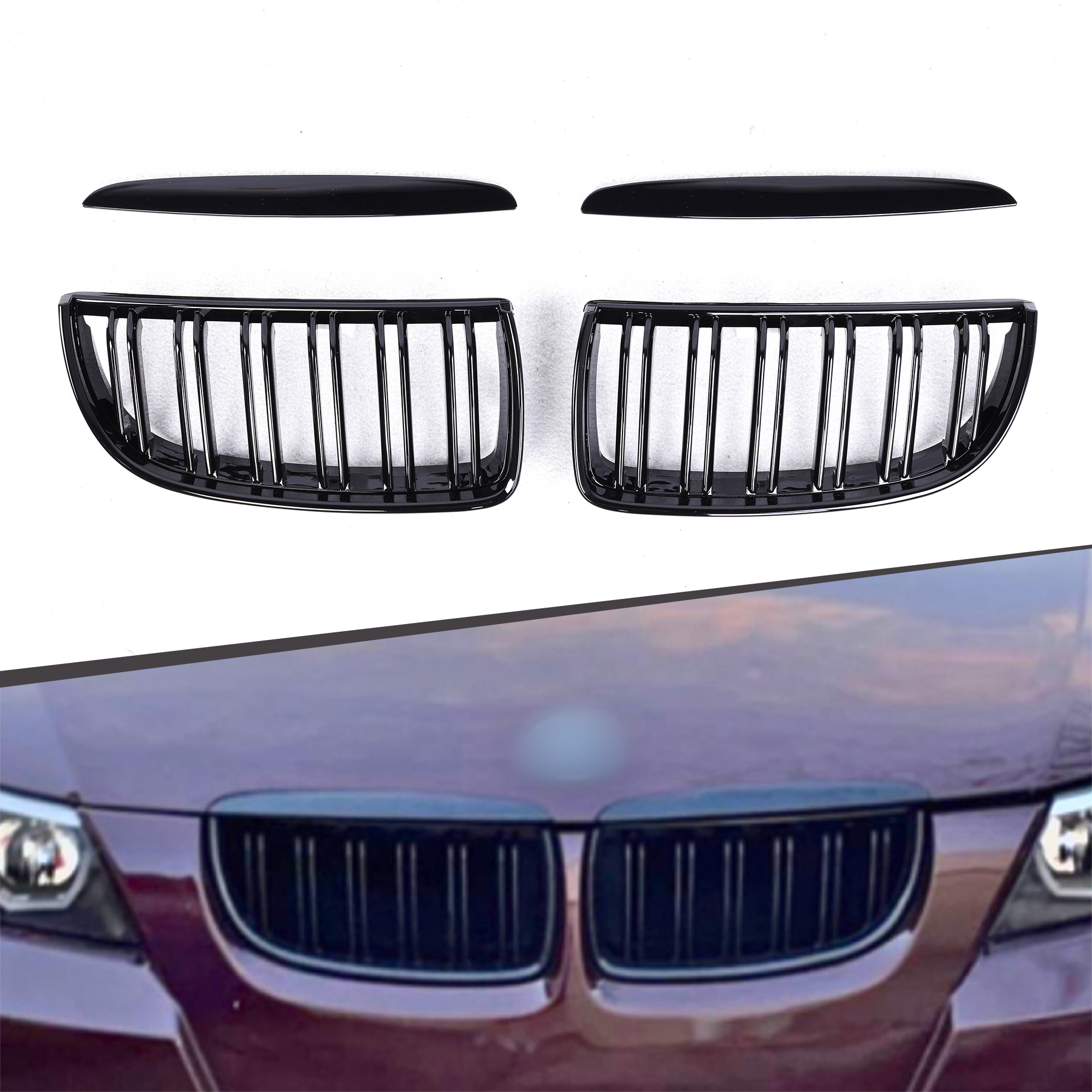 Bmw E90 2006-2008 Gloss Black Front Grille – Guangdong Carbonss Tuning ...