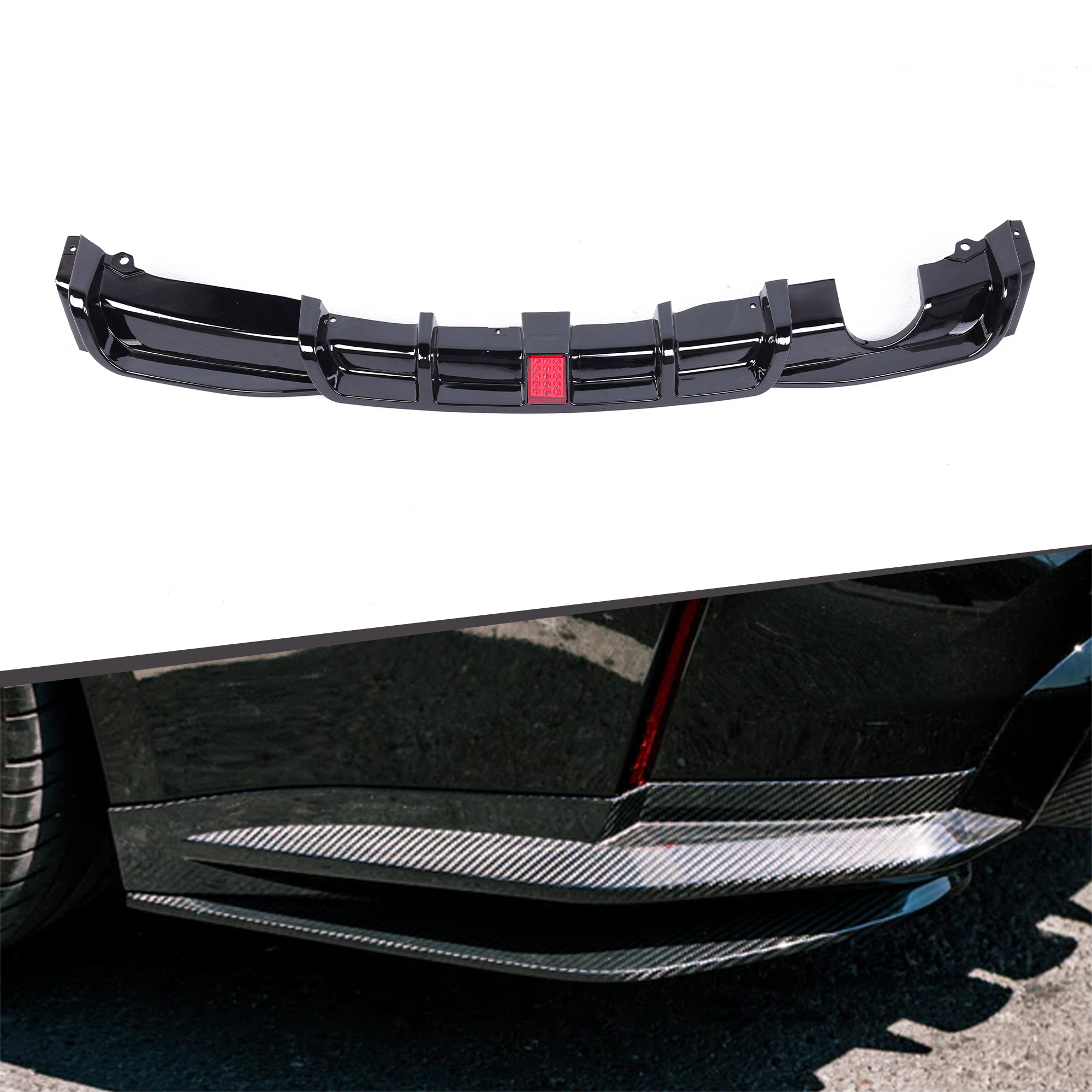 BMW F30 M Tech Bumper LED Gloss Black Rear Diffuser 1 Tips 2013-2018 ...